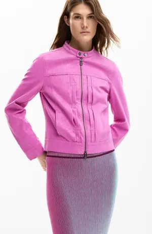 Desigual Faux Leather Moto Jacket