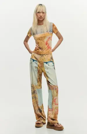 Desigual Patchwork Pattern T-shirt