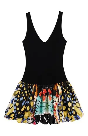 Desigual Lacroix Print Mixed Media Mini Dress