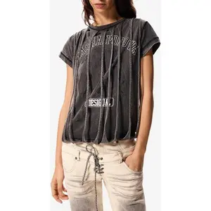 Desigual Slit Overlay T-shirt - Black