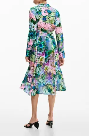 Desigual Abstract Floral Print Shirtdress