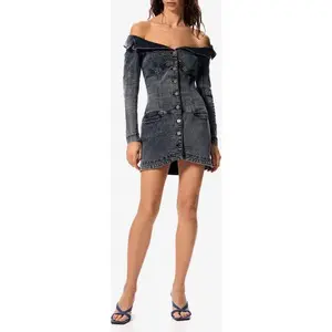 Desigual X Masha Popova Denim Mini Dress - Gray