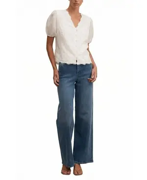 EVER NEW Sable Lace Scallop Blouse