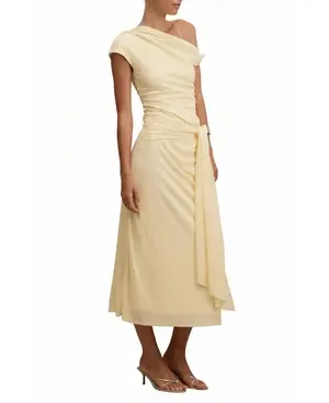 EVER NEW Piper Draped Tie Mesh Midi Dress