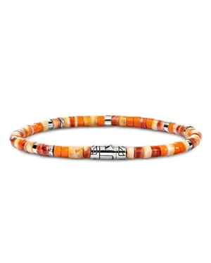 John Hardy Sterling Bracelet With Spiny Oyster Shell And Enamel Beads - Silver