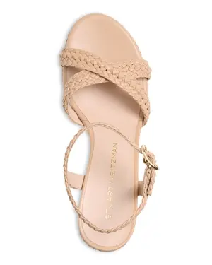 STUART WEITZMAN Dayna Woven 80 Platform Sandals - Adobe