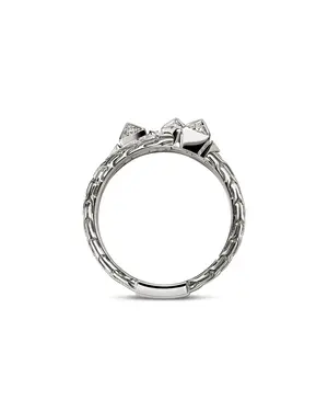 John Hardy Sterling Icon Diamond Pyramid Stack Ring