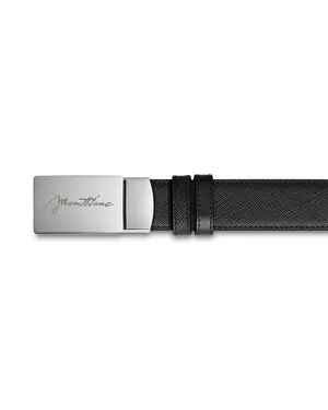 Montblanc Cursive Logo Pebble Leather Belt