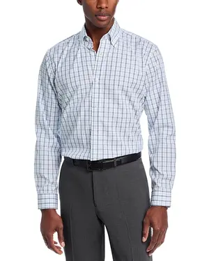 Bloomingdale'S Windowpane Button Down Shirt Exclusive - Blue