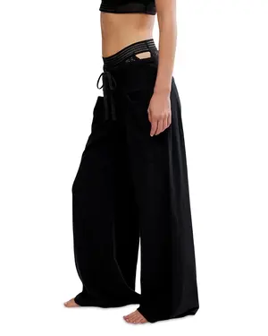 Free People Staycation Lounge Pants - Black