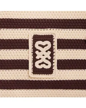 Sandro Striped Crochet Tote