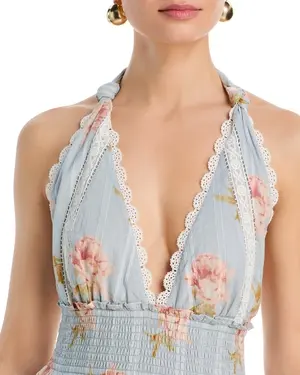 LoveShackFancy Kerch Mini Halter Dress