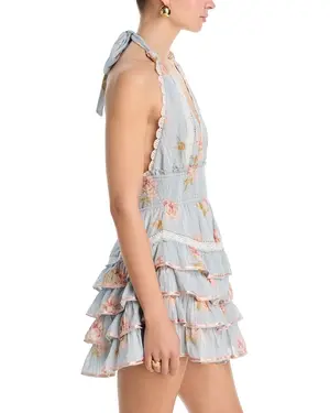 LoveShackFancy Kerch Mini Halter Dress