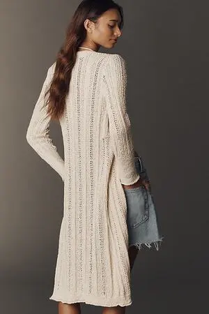 PILCRO Cotton Long-sleeve Crew-neck Duster