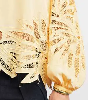 Ulla Johnson Silk Embroidered Adonis Blouse