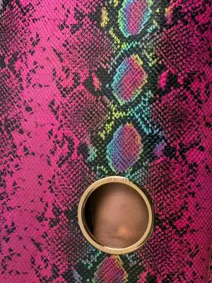 Versace Python-print Leather Skirt