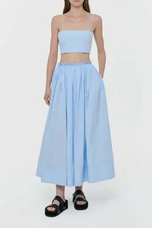 Gabriela Hearst Shiva Maxi Skirt In Sea Island Cotton - Light Blue