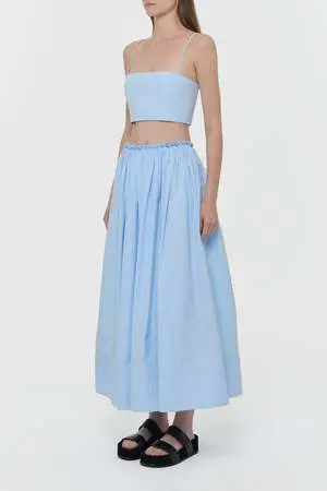 Gabriela Hearst Shiva Maxi Skirt In Sea Island Cotton - Light Blue