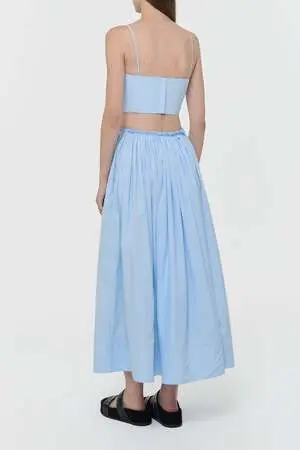 Gabriela Hearst Shiva Maxi Skirt In Sea Island Cotton - Light Blue