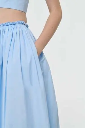 Gabriela Hearst Shiva Maxi Skirt In Sea Island Cotton - Light Blue