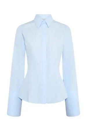 Gabriela Hearst Jataya Shirt In Sea Island Cotton - Light Blue