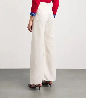 MOTHER The Lemon Twist Sneak Wide-leg Jeans - White