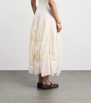 Ulla Johnson Cotton Davina Maxi Skirt - White