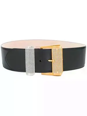Versace Crystal-embellished Buckle Belt