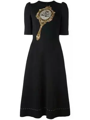 Dolce & Gabbana Mirror Patch Virgin Wool Dress