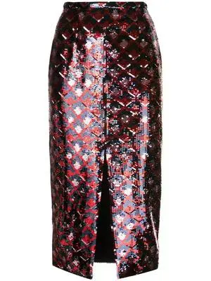 Rochas Sequin Midi Skirt