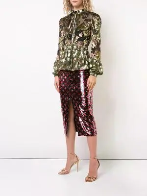 Rochas Sequin Midi Skirt