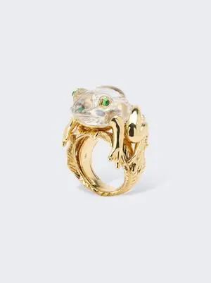 BIBI VAN DER VELDEN Large Frog Abalone Ring - Yg