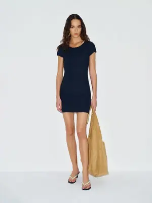REFORMATION Pip Cotton Mini Dress - Blue