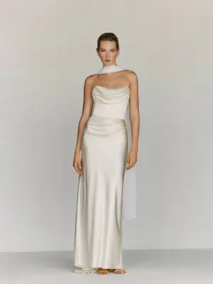 REFORMATION Lupe Silk Maxi Dress - Ivory