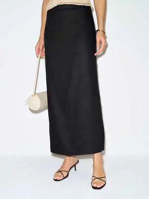 REFORMATION Lydia Linen Maxi Skirt - Black