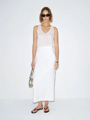 REFORMATION Lydia Linen Maxi Skirt - Ivory