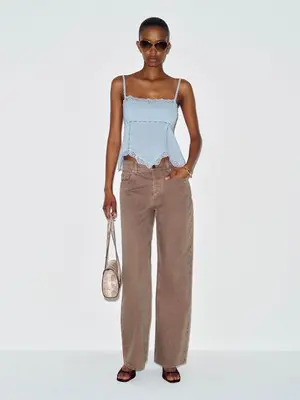 REFORMATION Apricot Lace Top - Blue