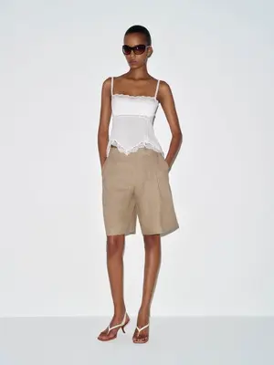 REFORMATION Apricot Lace Top - Ivory