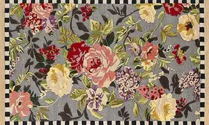 MACKENZIE-CHILDS Tudor Rose Washable Rug