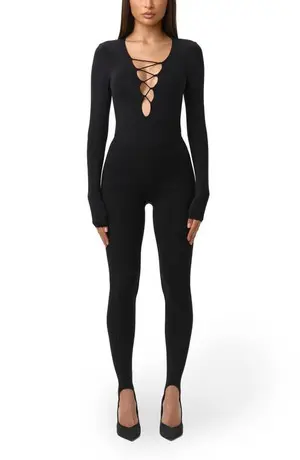 Naked Wardrobe Lace-up Bodysuit
