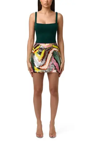 Naked Wardrobe Square Neck Bodysuit - Pine Green