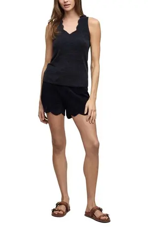 Barefoot Dreams Cozychic® Ultra Lite® Scallop Tank - Black