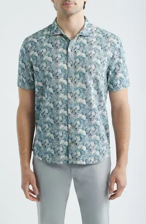 Johnnie-o Ragland Botanical Print Cotton Blend Sport Shirt