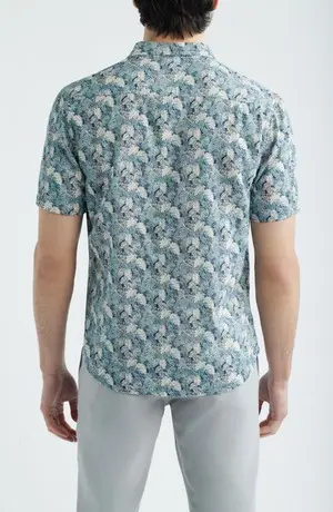 Johnnie-o Ragland Botanical Print Cotton Blend Sport Shirt