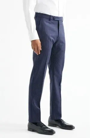 Zanella Noah Pinstripe Wool-blend Dress Pants