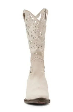 Steve Madden Albany Western Boots - Bone Suede