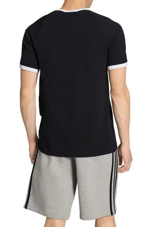 Adidas 3-stripes Cotton Ringer T-shirt - Black