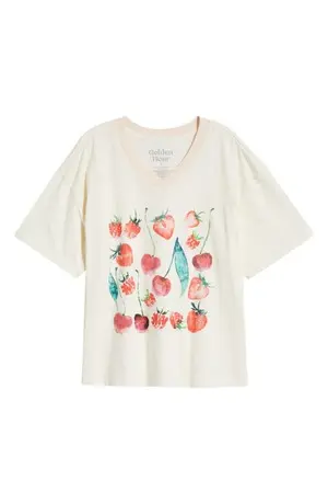GOLDEN HOUR Cherries & Berries Graphic Cotton T-shirt