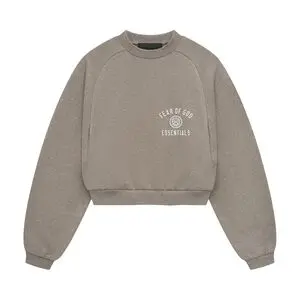 Fear Of God Fleece Cropped Crewneck - Grey