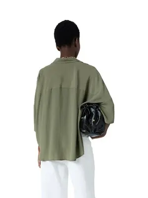 Gerard Darel Cirae Oversized Shirt - Medium Khaki